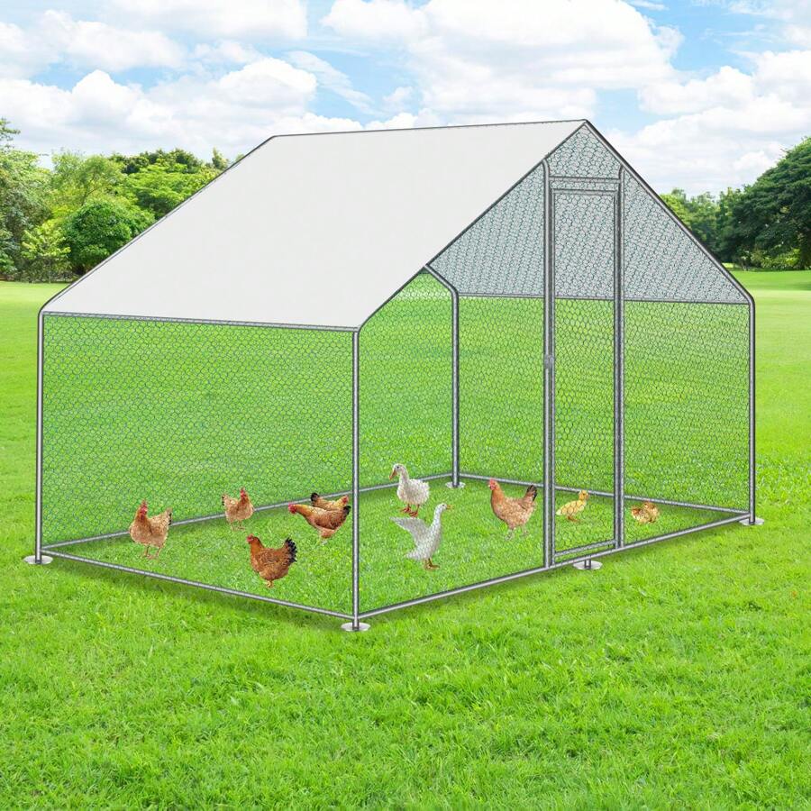 Jiubiaz Chicken Coop Outdoor Large Chicken House Roof Free-Range ...