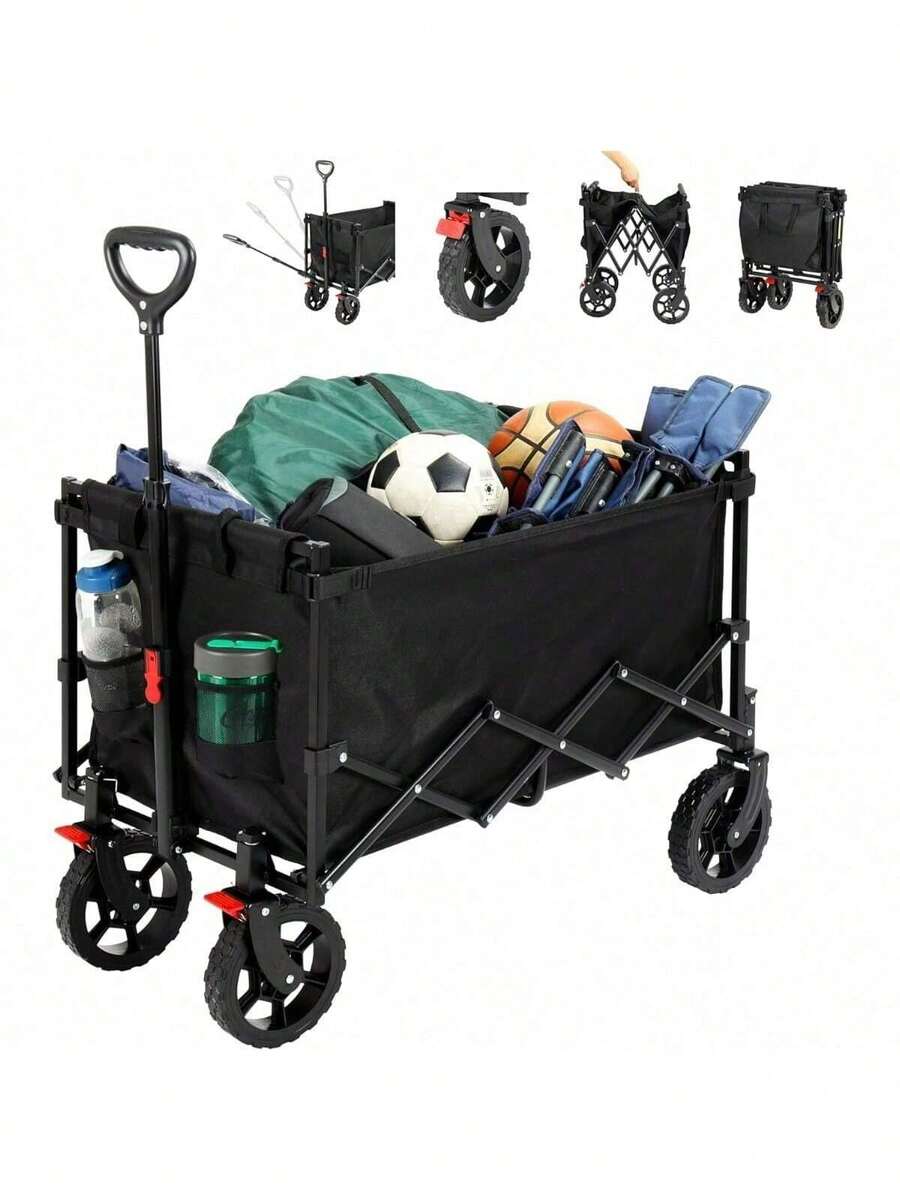 Folding Trolley On Wheels With Brake, Festival Trolley, Collapsible ...