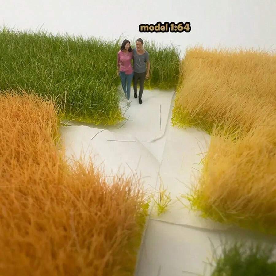Height 12mm Miniature Grass Strips Model Scene Props Decoration Craft ...