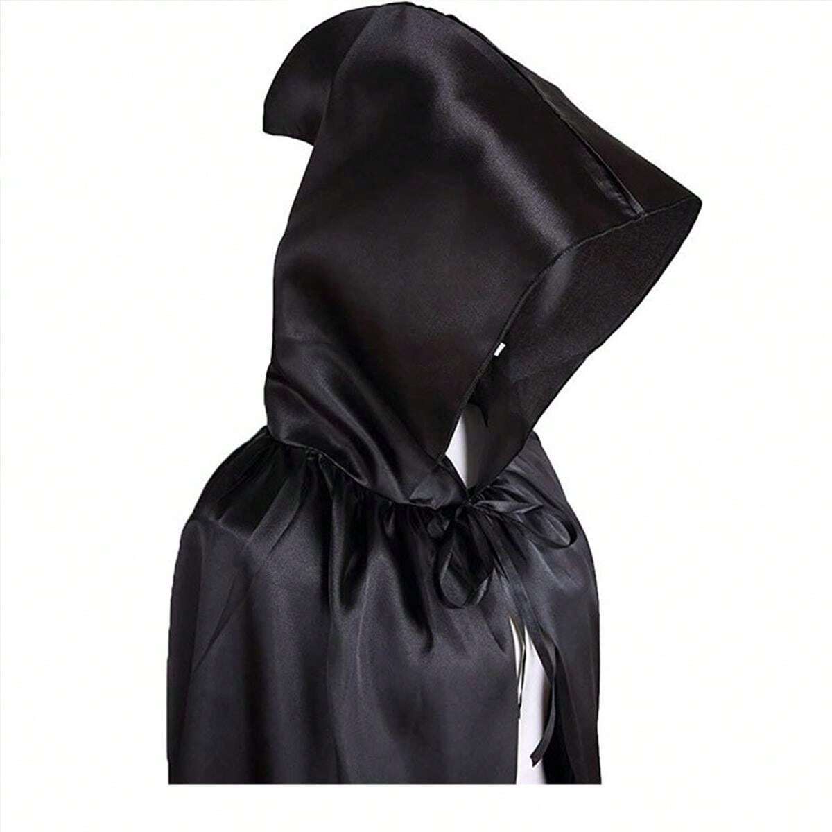 Halloween Cloak Adult Satin Fabric Grim Reaper Cloak Wizard Devil Cloak ...