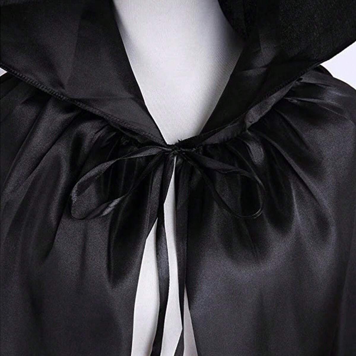 Halloween Cloak Adult Satin Fabric Grim Reaper Cloak Wizard Devil Cloak ...