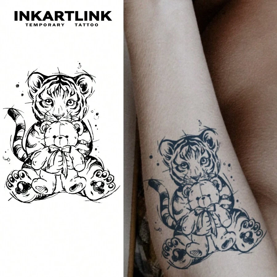 INKARTLINK INKARTLINK Revolutionary Technology Tattoo, Semi-Permanent Tattoo, Tiny Tiger ...