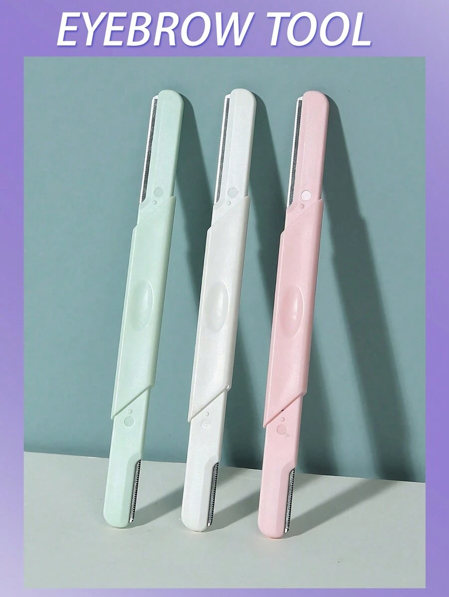 Eyebrow Trimmer And Shaver Set, Double-Ended Straight Handle Eyebrow ...