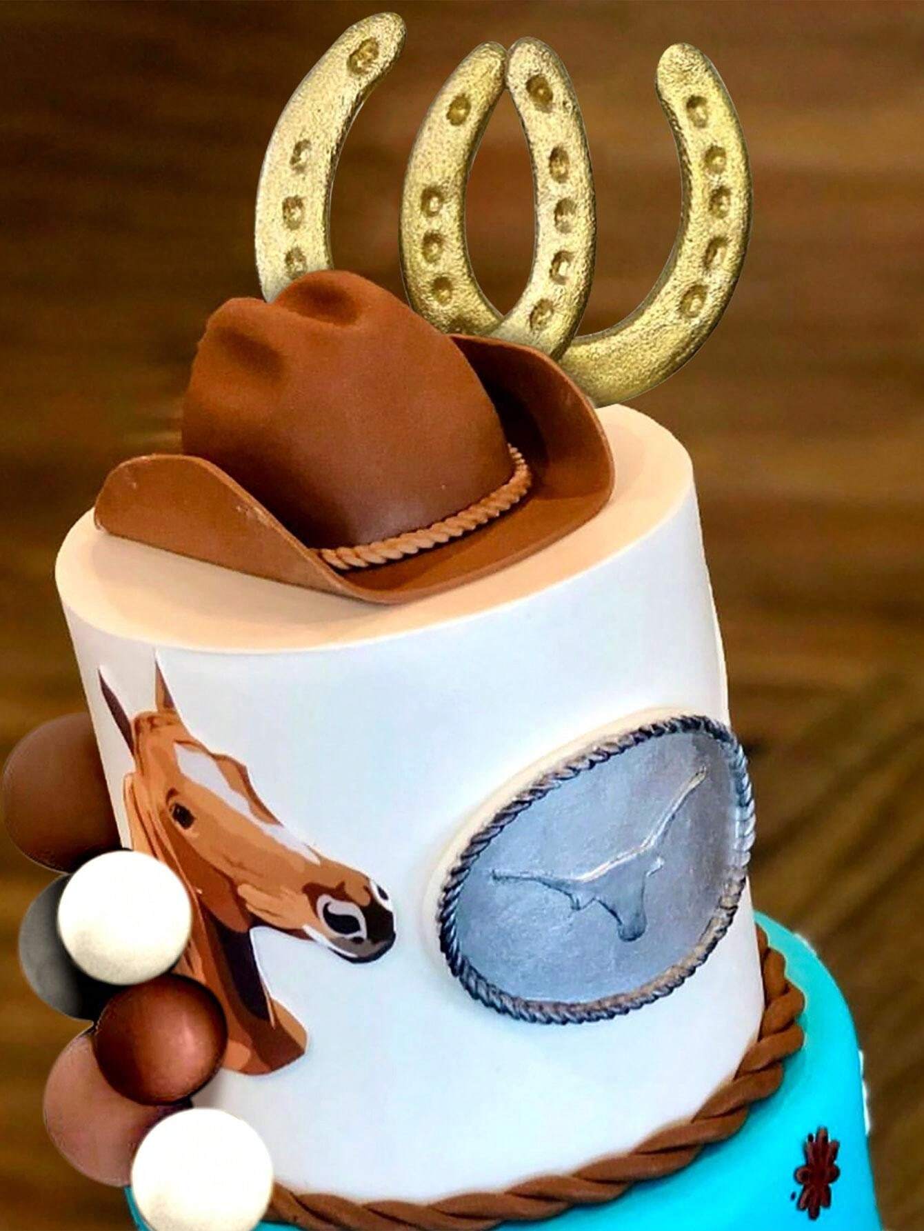 ROARING GOOD TIME RGT Cowboy Rodeo Cake Topper Cowboy Western Cake ...