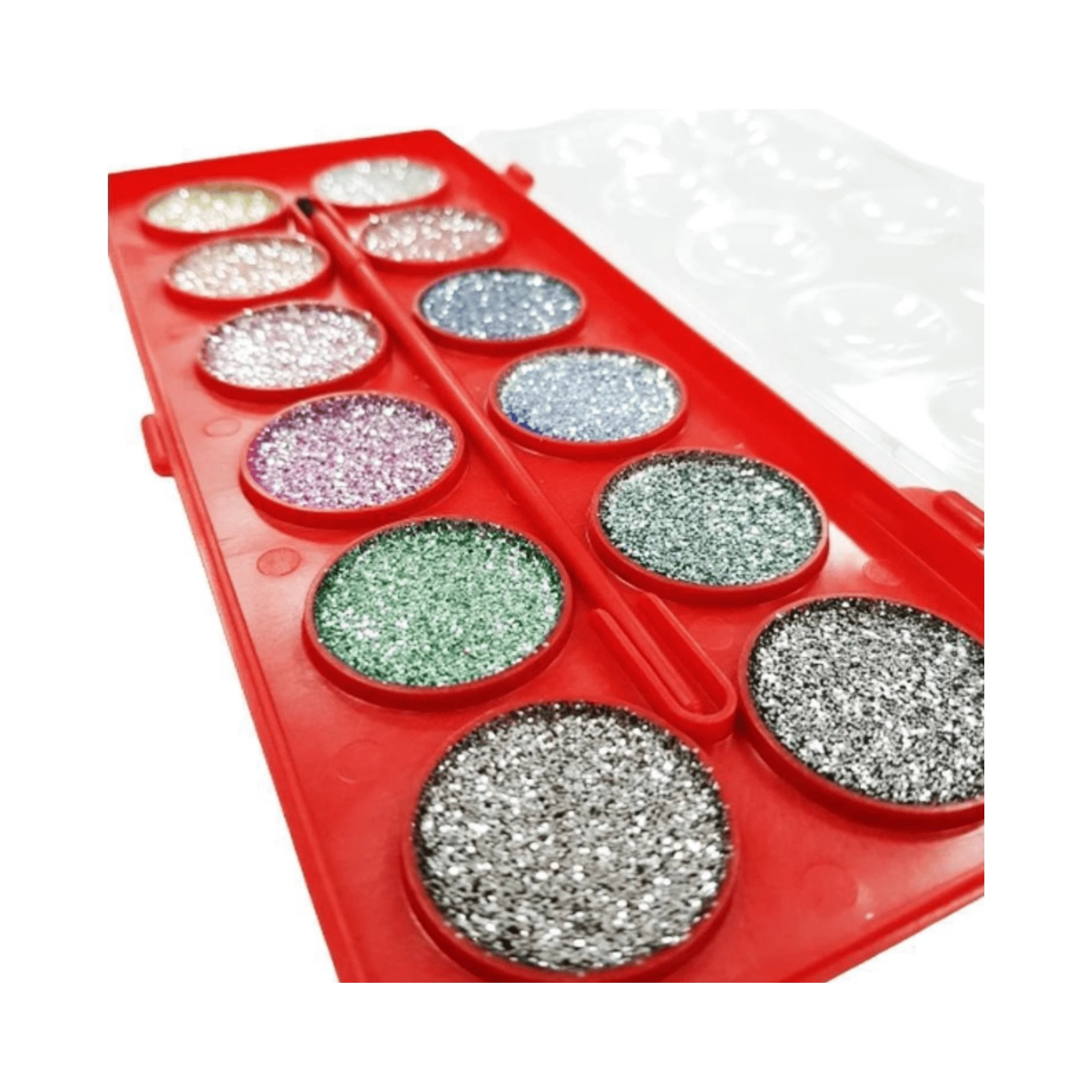 Watercolor Paint In Tablets 12 Colors Glitter School Painting Art ...