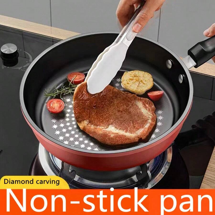 Non-Stick Flat Frying Pan, Thicker Cookware, Smoke-Free, Suitable For ...