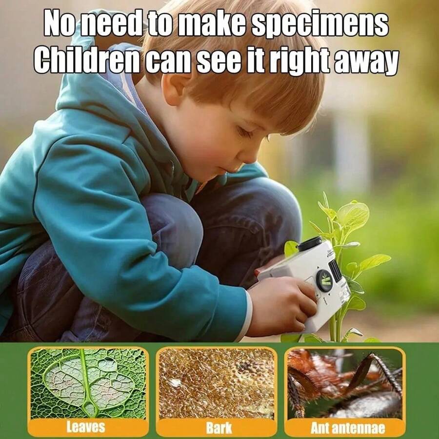 Mini Handheld Microscope Kids Portable Microscope For Kids 80X ...