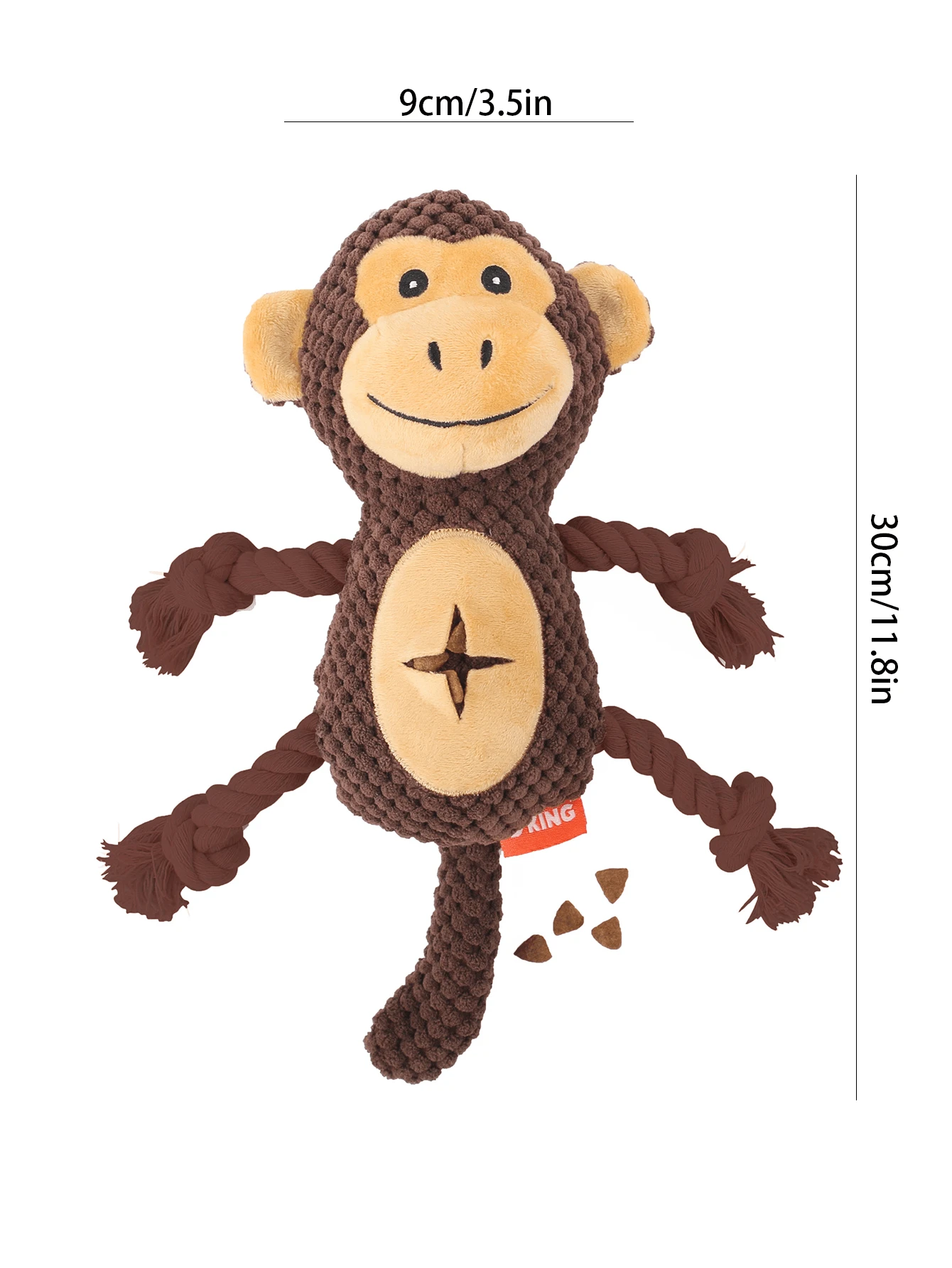1 Pc Monkey Shaped Chew Resistant Plush Toys Filled With Biting And ...