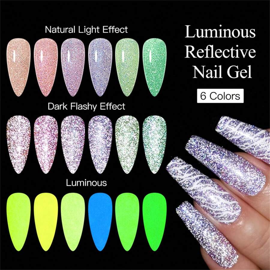 Mtssii Mtssii 7ml Luminous Reflective Gel Nail Polish Gel Vernis Semi Permanent Nail Art UV LED ...