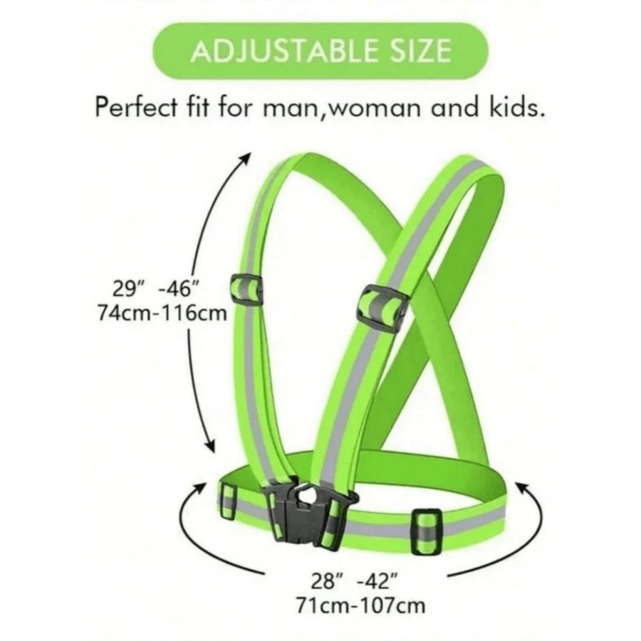 Stay Safe & Visible - High-Visibility Reflective Vest With Adjustable ...