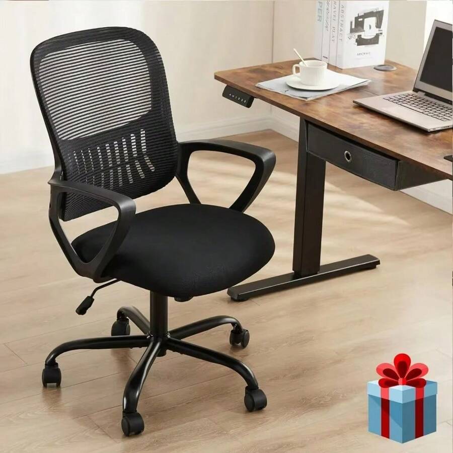 Office Computer Gaming Desk Chair, Ergonomic Mid-Back Mesh Rolling Work ...