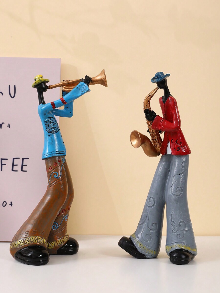 1pc Creative American Band Figurine, Music Instrument Model Decor For ...