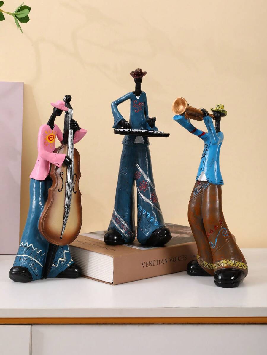 1pc Creative American Band Figurine, Music Instrument Model Decor For ...