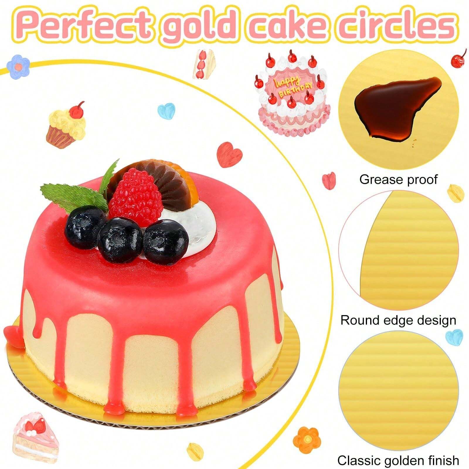 10 Pcs Cake Boards 10 Inch Round, Thicker White Cake Boards, Food ...