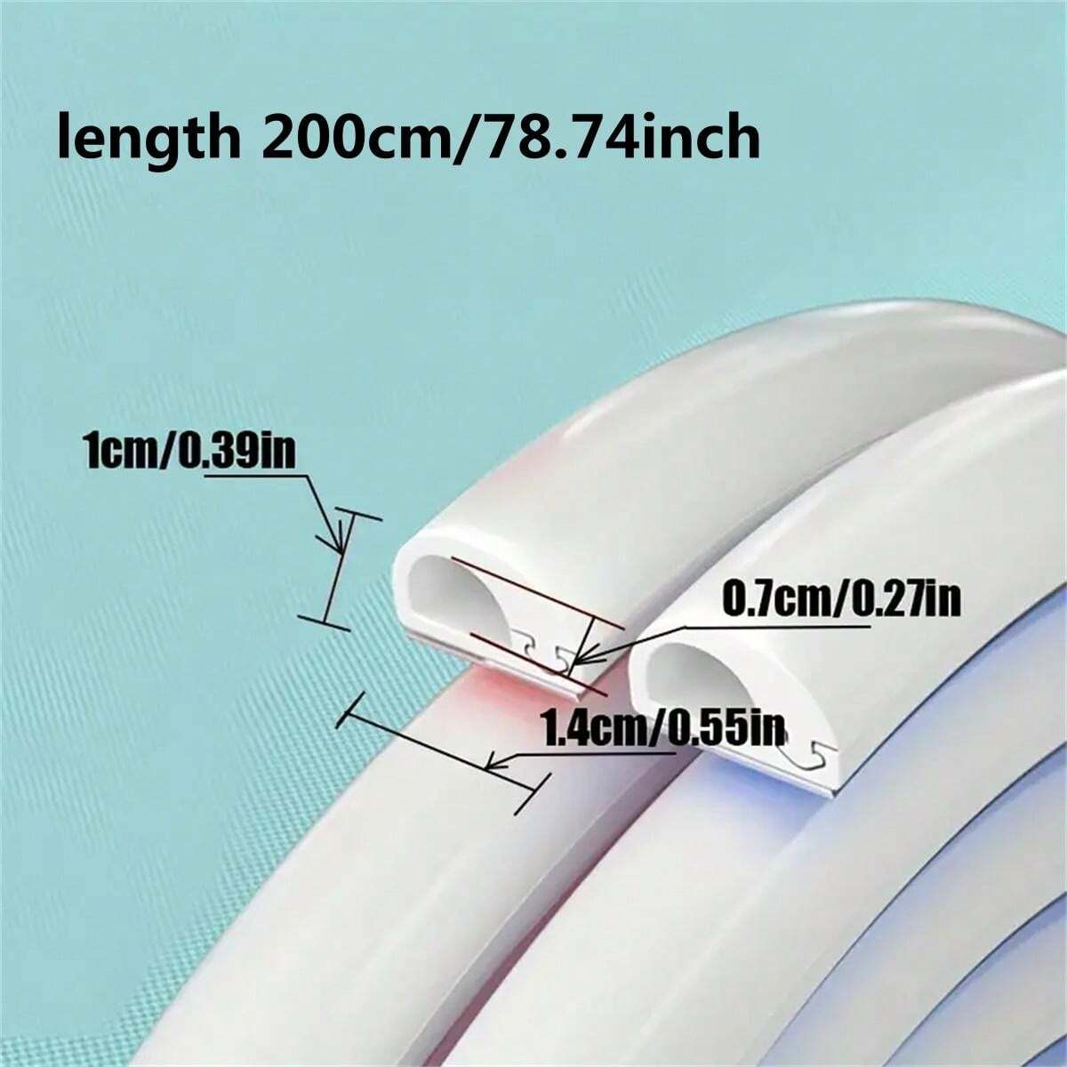1pc 78.74inch Self-Adhesive Cable Management Strip - Sleek White Cord ...