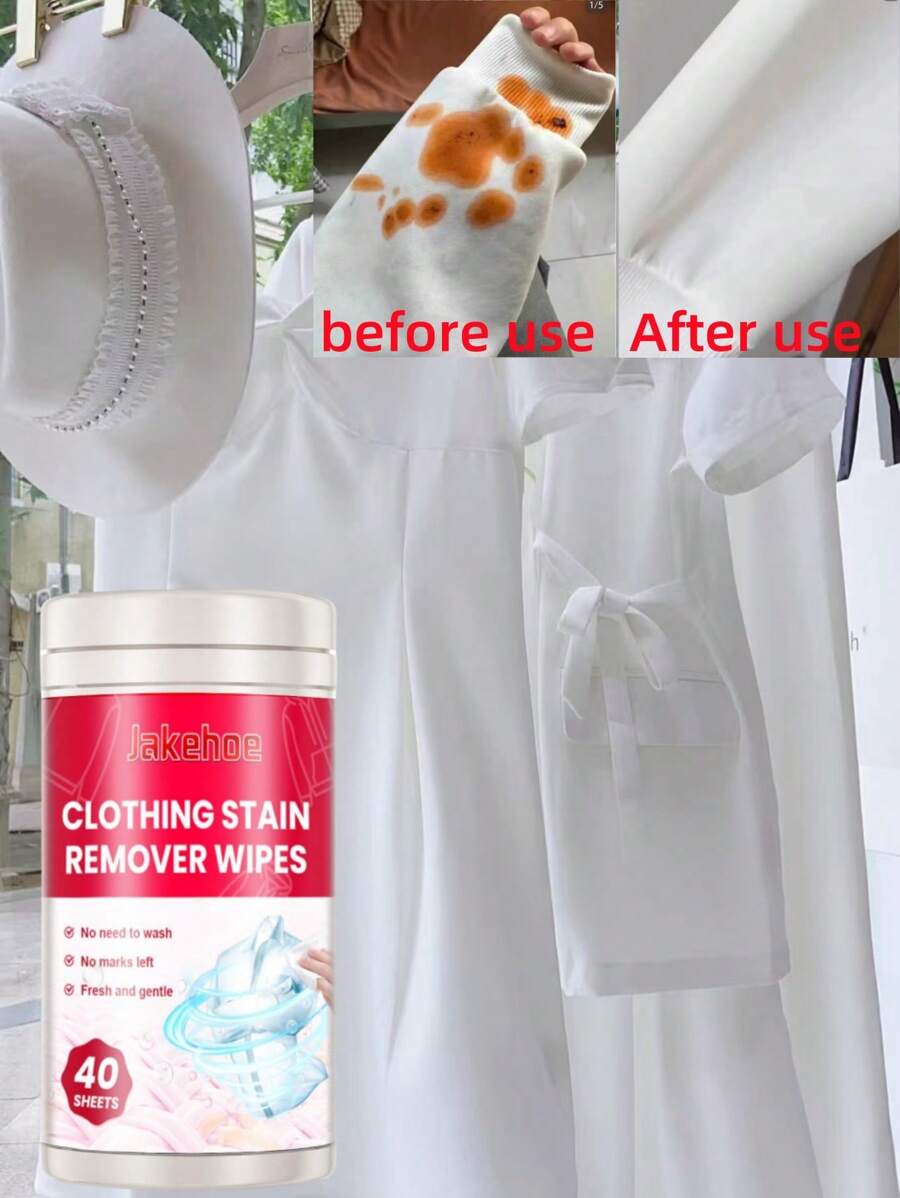 Clothing Stain Remover Wet Wipes - Gently Cleans Clothing Stains And ...