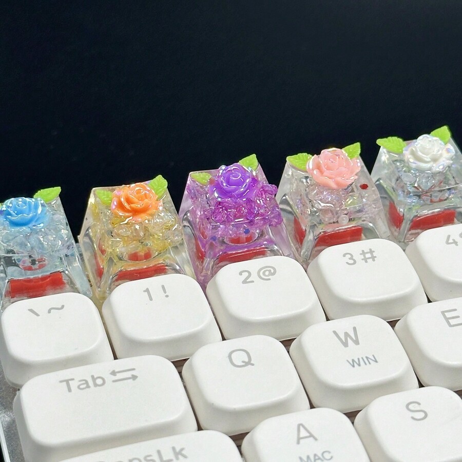 1pc Handmade Translucent Sculpted Camellia Flower Keycaps, Renew Your ...