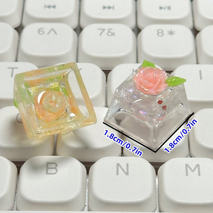 1pc Handmade Translucent Sculpted Camellia Flower Keycaps, Renew Your ...