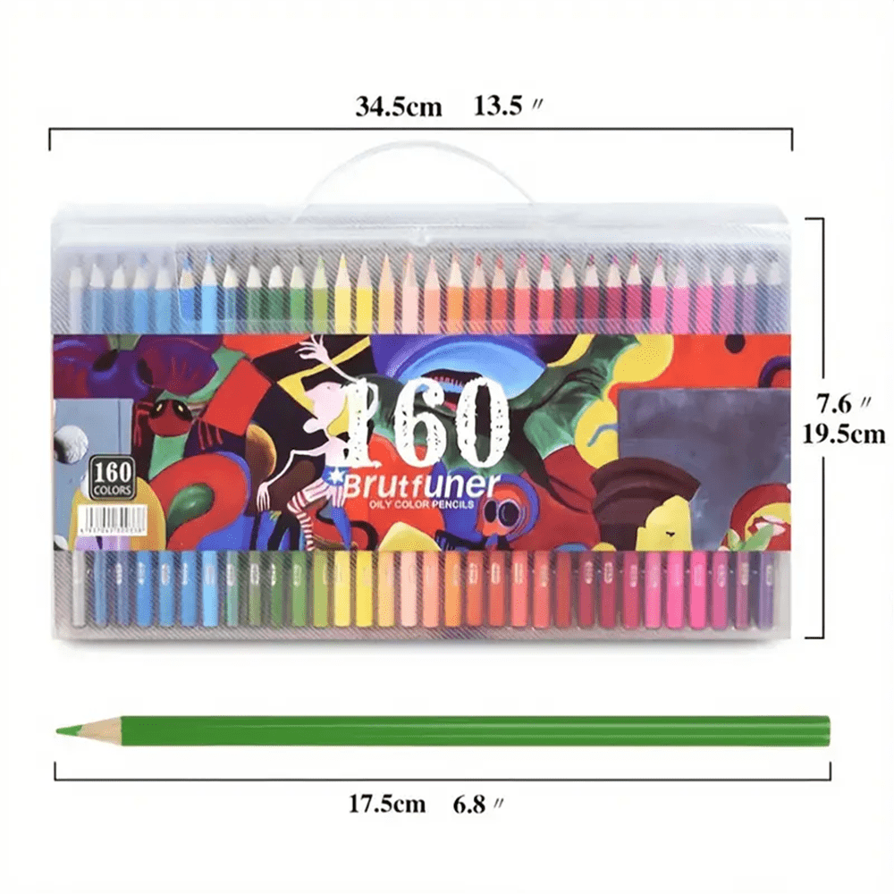 Set di 160 matite colorate a olio, cancellabili, mina da 0,5 mm ...