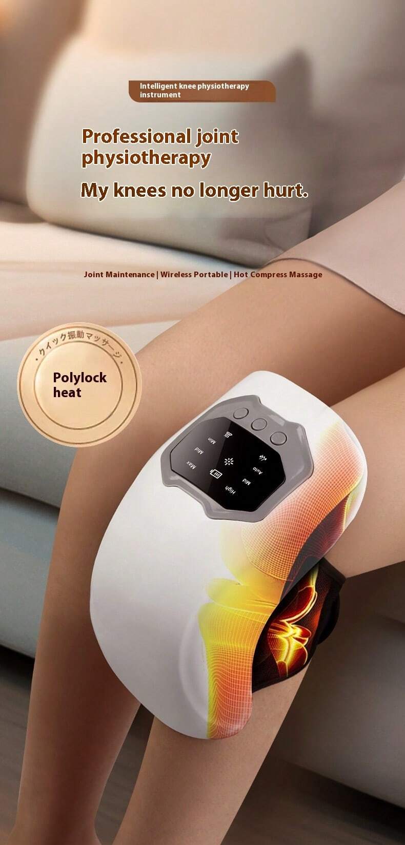 New Wireless Knee Massage Device With Red Light Heating, For Arthritis ...