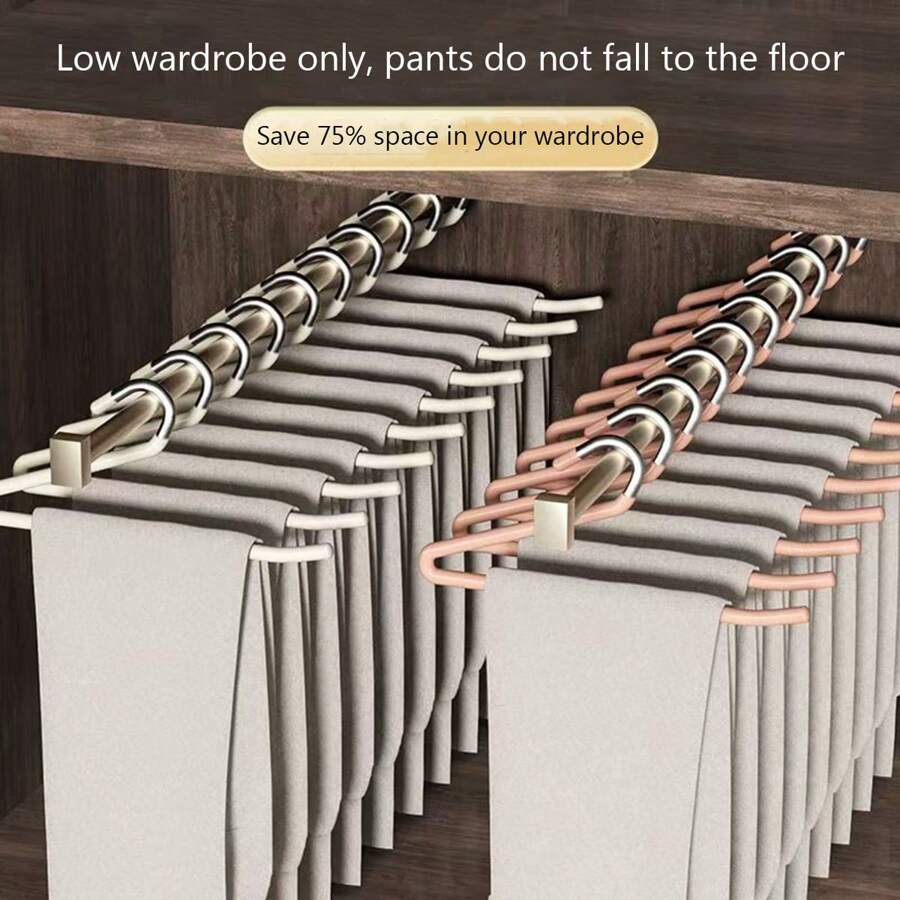 1/5pcs Metal Pant Hangers, Non-Slip Coating, Space-Saving Z-Shaped ...