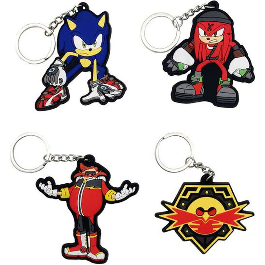 Sonic Set Of 4 Sonic Keychains In Box Includes 4 Keychains With The ...