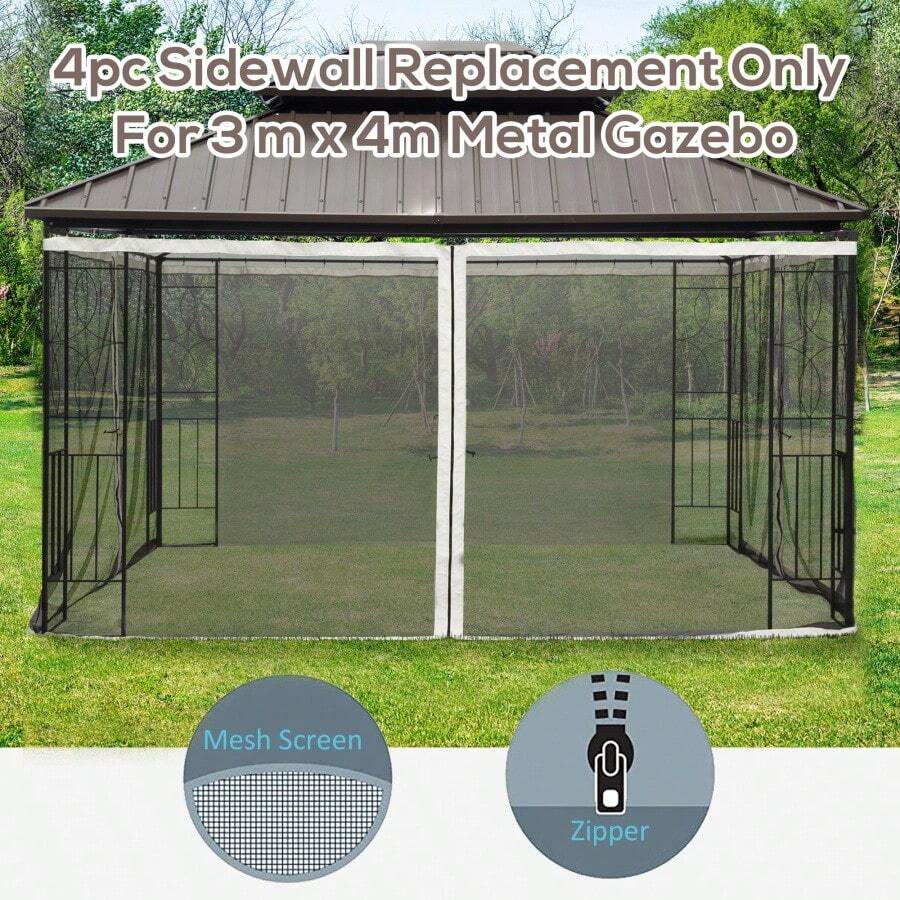 Outsunny 10' X 13' Replacement Mesh Sidewall Netting For Patio Gazebos ...