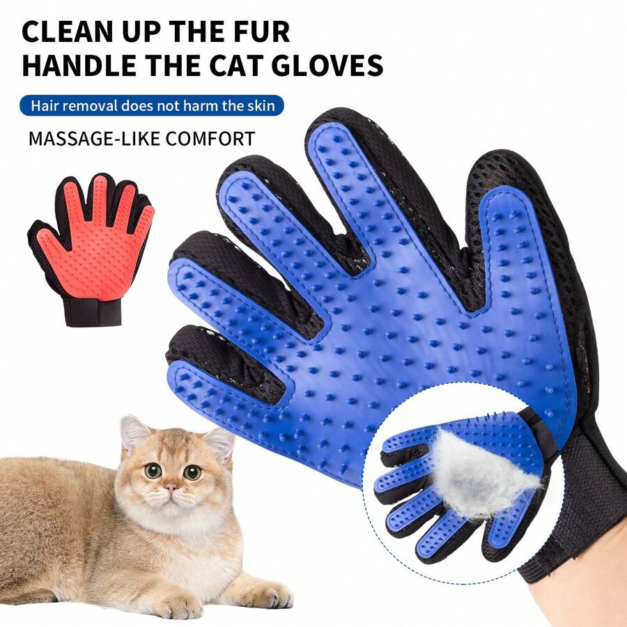 2pcs,Pet Comb Lifting Cat Glove Five-Finger Massage Soothing Pet Comb ...