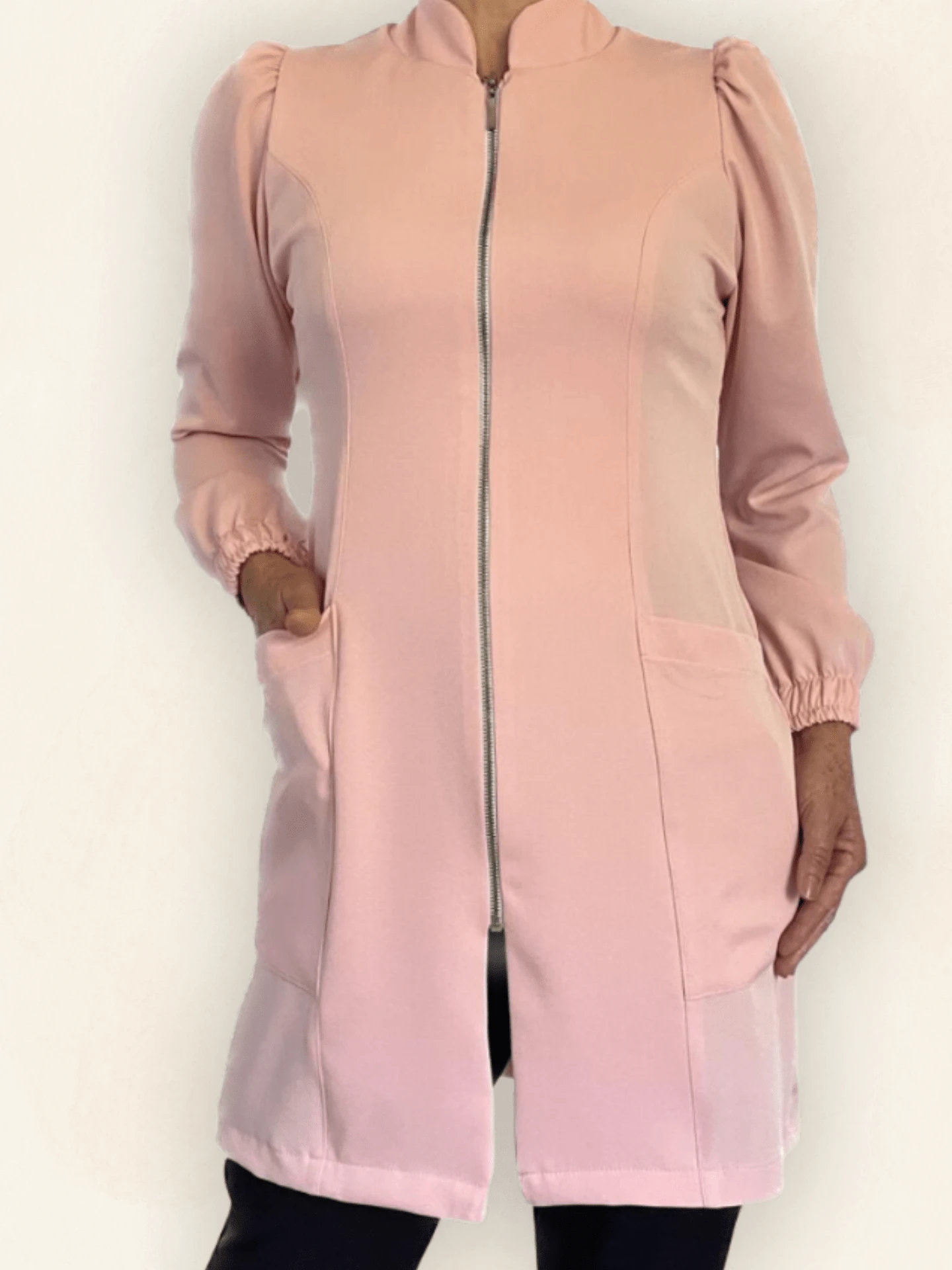 Women's Fitted Lab Coat With Puffed Sleeves Biah Gabardine Premium Lab ...