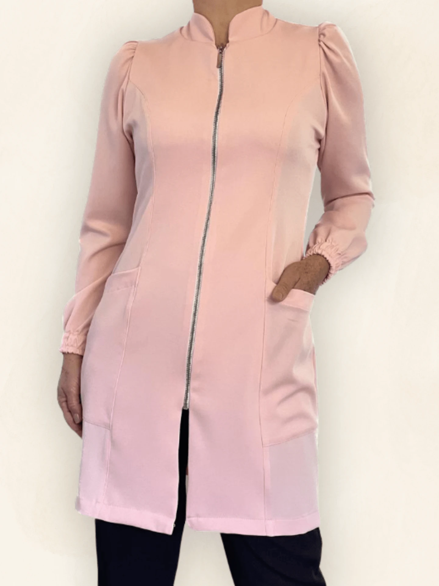 Women's Fitted Lab Coat With Puffed Sleeves Biah Gabardine Premium Lab ...