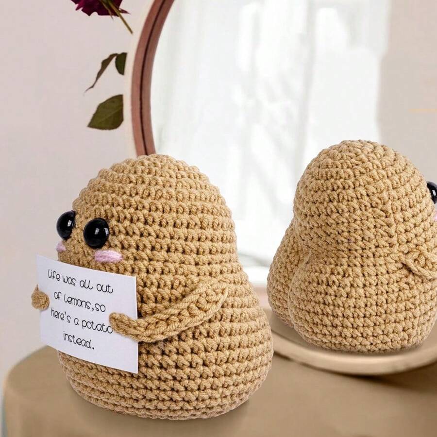 Positive Crocheted Potato With Affirmations Cards Emotional Crochet ...