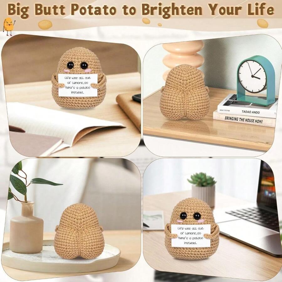 Positive Crocheted Potato With Affirmations Cards Emotional Crochet ...