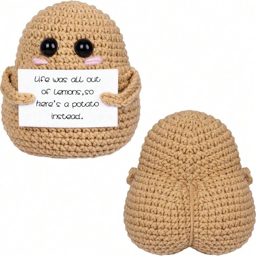 Positive Crocheted Potato With Affirmations Cards Emotional Crochet ...