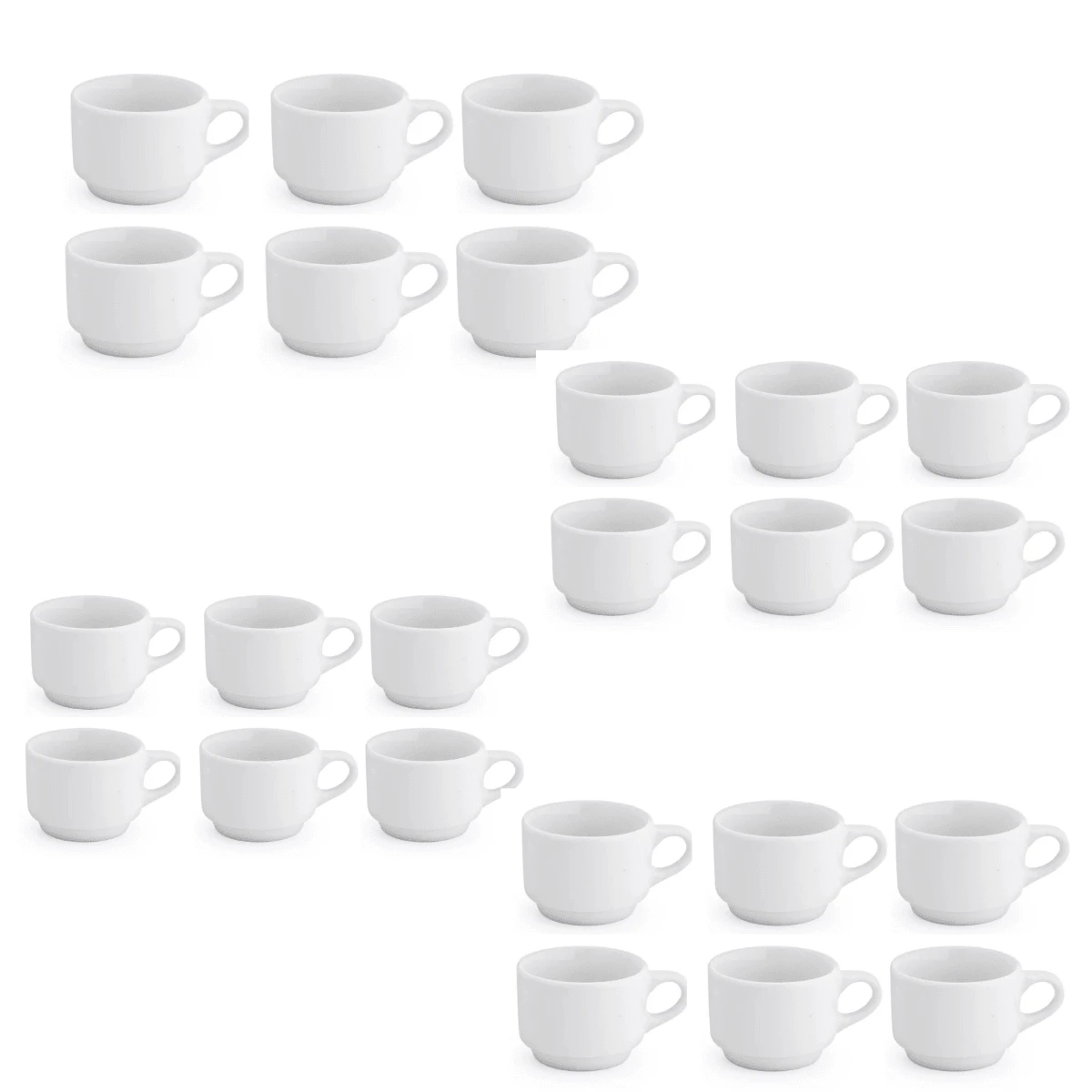 Kit With 24 White Plain Tea Cups - 150ml | SHEIN USA