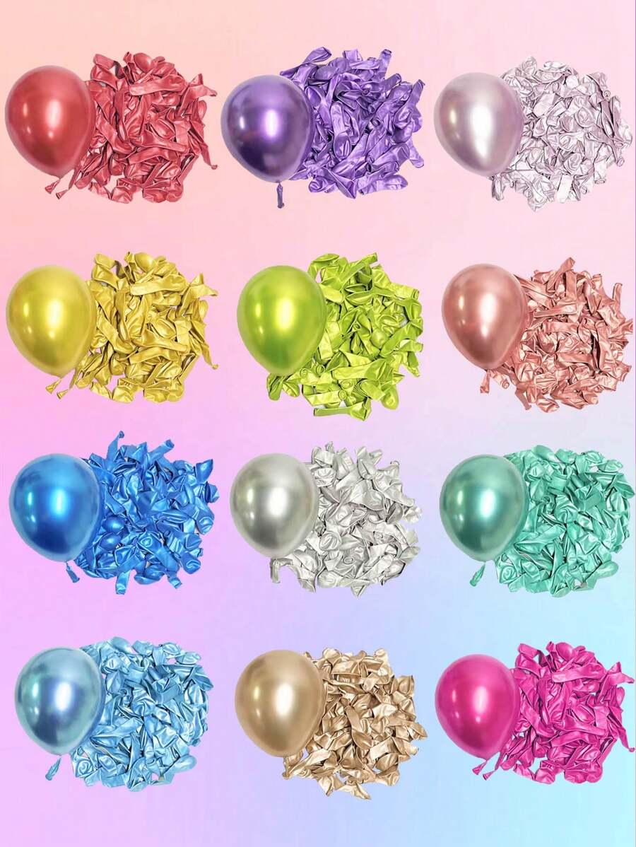 20pcs 10 Inch High Quality Chrome Metal Latex Balloons, Metallic Red ...