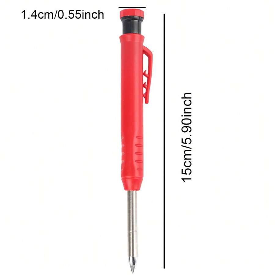 Solid Carpenter Pencil With Refill Lead Built Sharpener Deep Hole ...