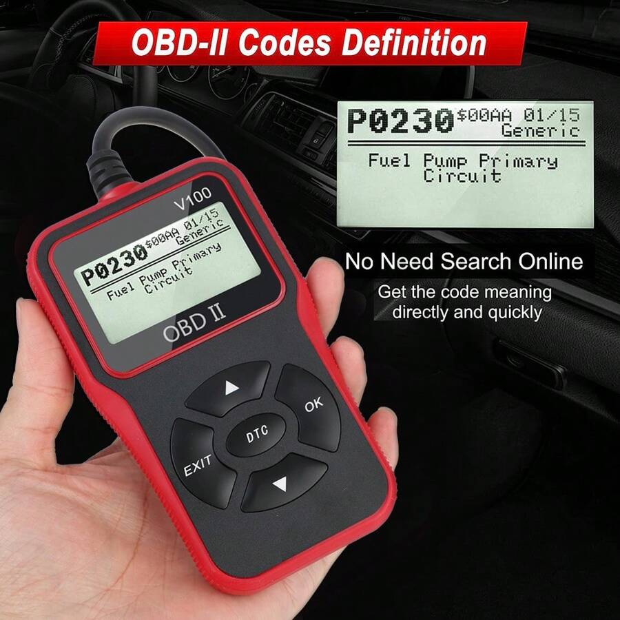 OBD2 Code Reader Digital Display 16 Pin Car Accessories Engine Diagnostic Instrument Car ...