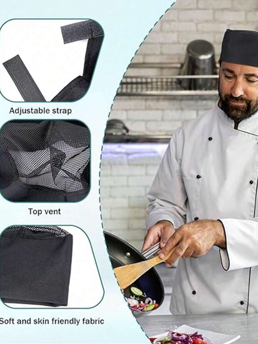 Mesh Top Thick Net Sushi Chef Cap Japanese Cuisine Hats Catering ...