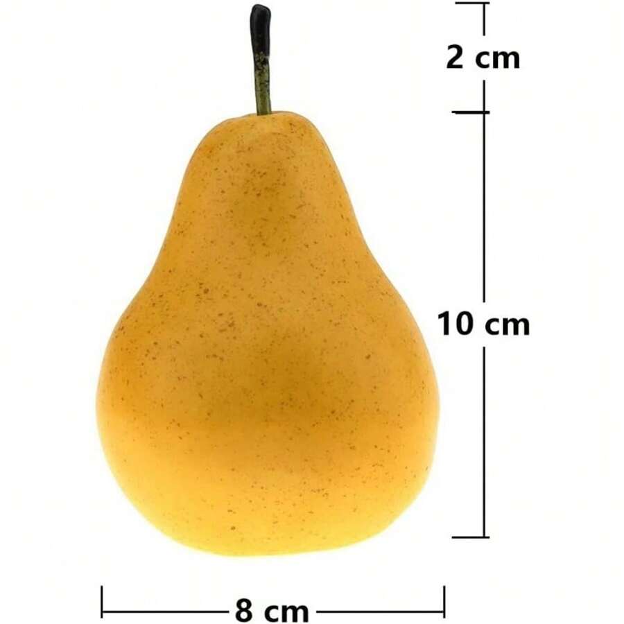 6pcs Fake Pears Artificial Fruits Vivid Yellow Pear For Home Fruit Shop ...