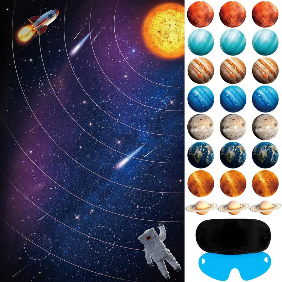 Solar System Party Game,Pin The Planets On The Rail,Outer Space ...