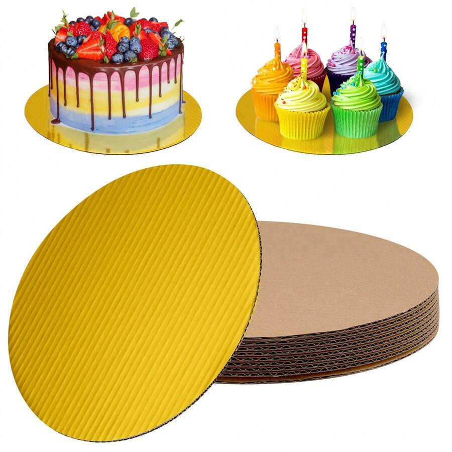 10 Pcs Cake Boards 10 Inch Round, Thicker White Cake Boards, Food ...