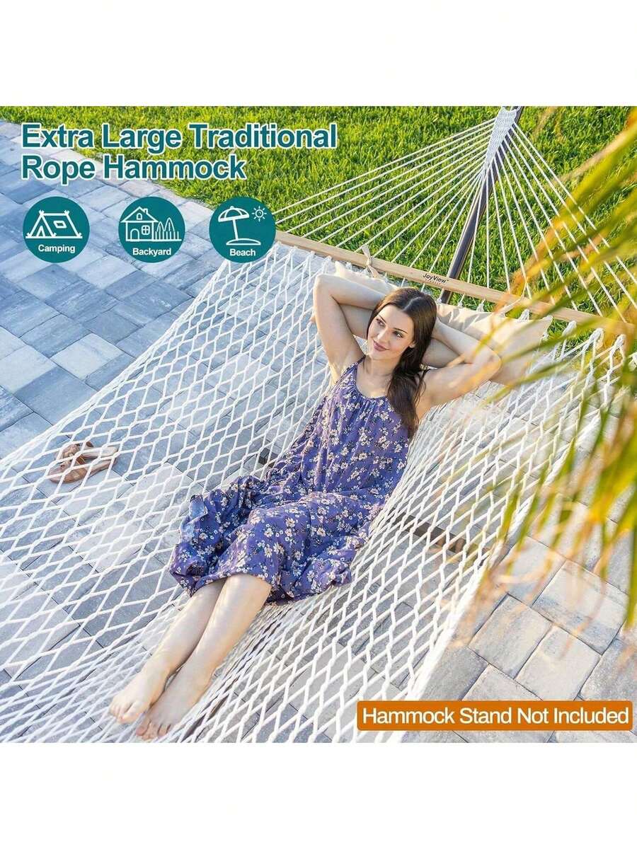 Traditional Rope Double Hammock - Hand Woven Cotton Hammock With ...