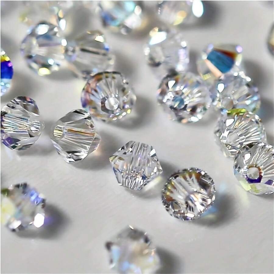 4/6/8mm Austrian Glass Beads, Shiny Faceted Sharp Edge Glass Beads, For ...