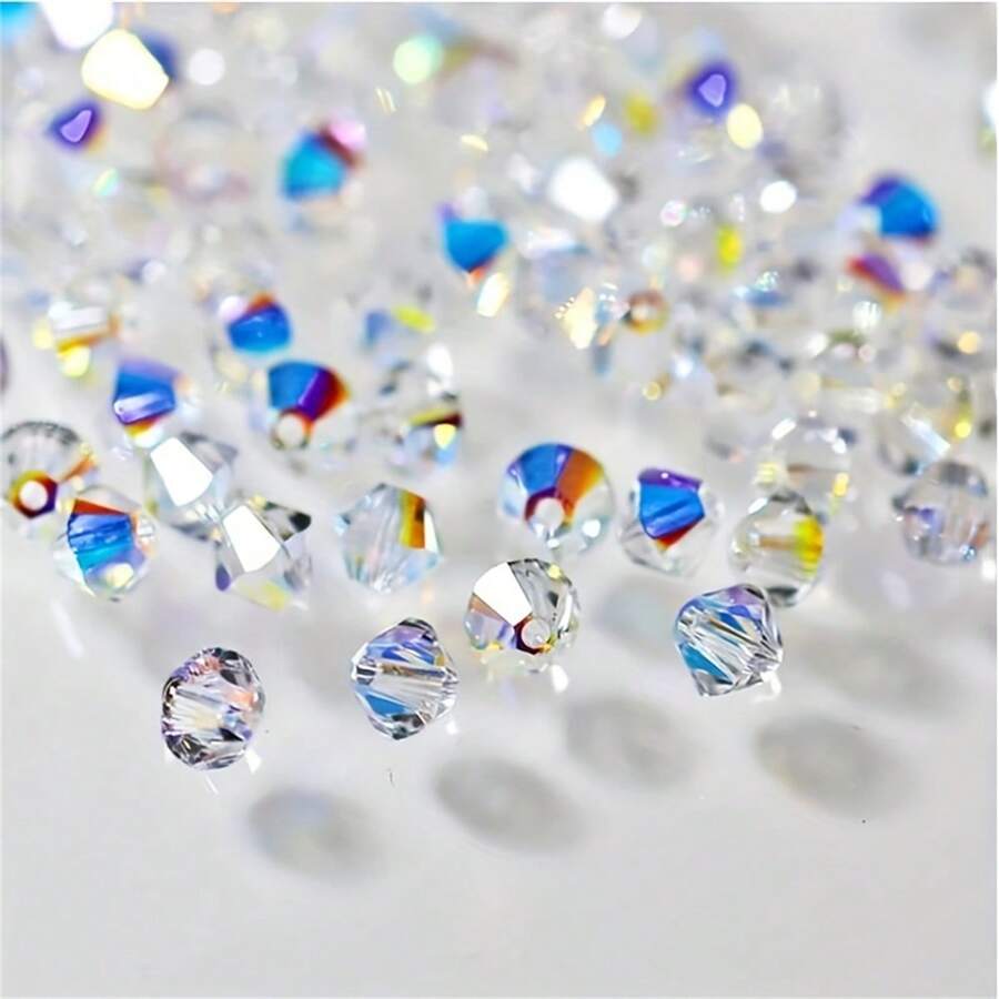 4/6/8mm Austrian Glass Beads, Shiny Faceted Sharp Edge Glass Beads, For ...