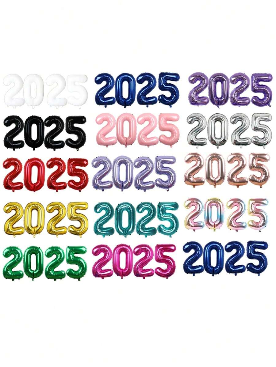 Mtrong Te 4Pcs 40Inch Happy New Year 2025 Number Balloons 2025 Foil ...