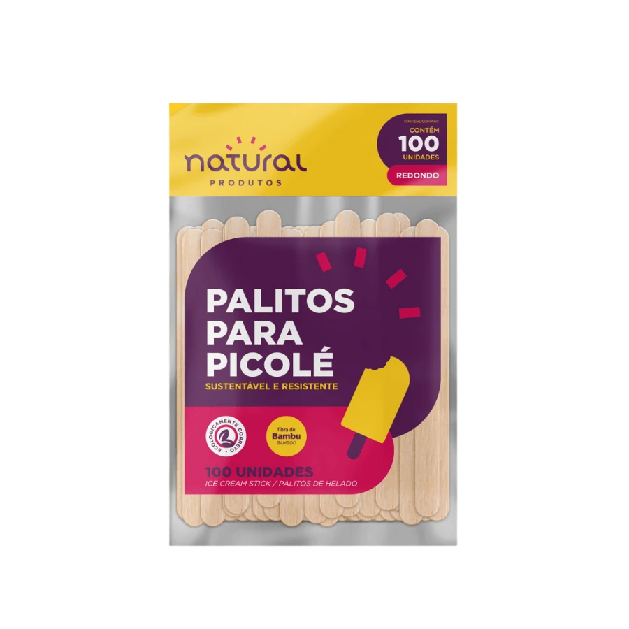 Palito de Sorvete, Picolé, Paleta Mexicana Natural Produtos Pacote com ...