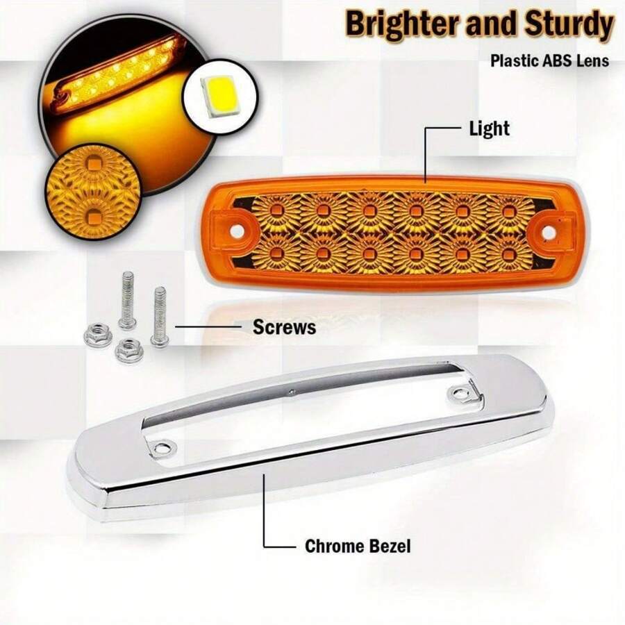 2PCS 12LED 12V-24V Universal Voltage Truck Side Lights - Bright ...