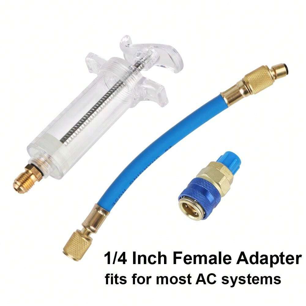 Recharge Hose AC Coolant Charging Set 1/4" SAE Adapter 30ml 1oz Car Air ...