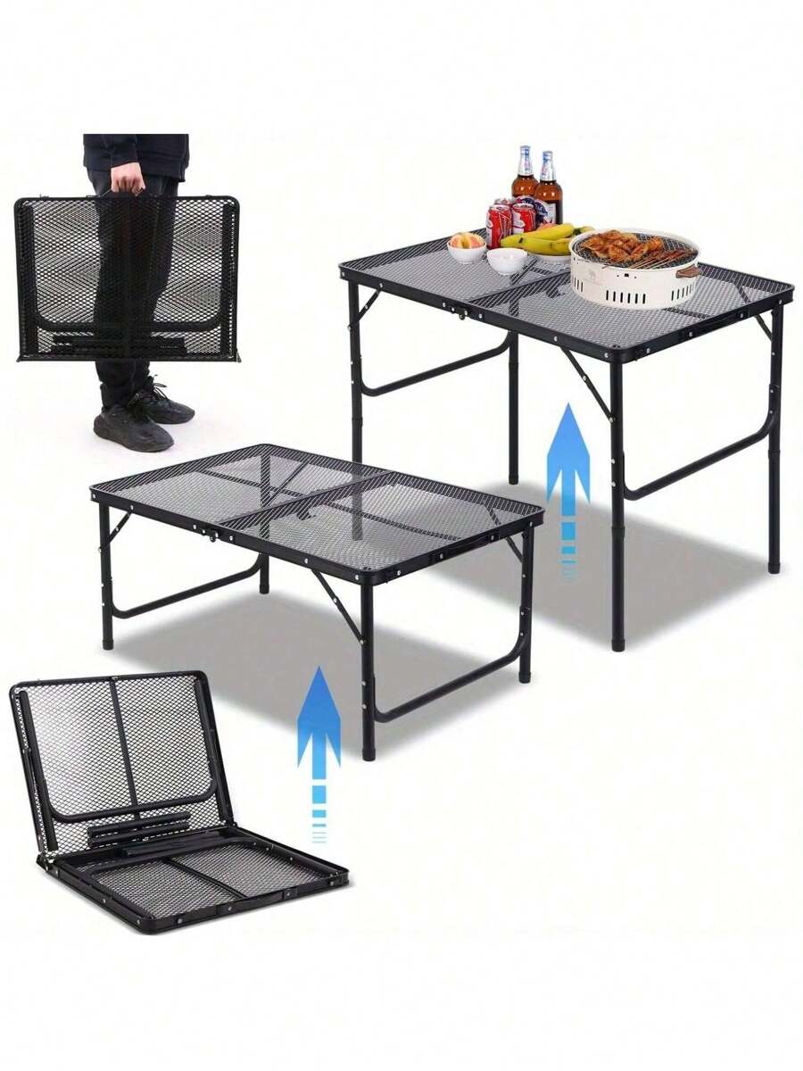 FT Barbecue Foldable Table For Outside Camping With Mesh Desktop ...