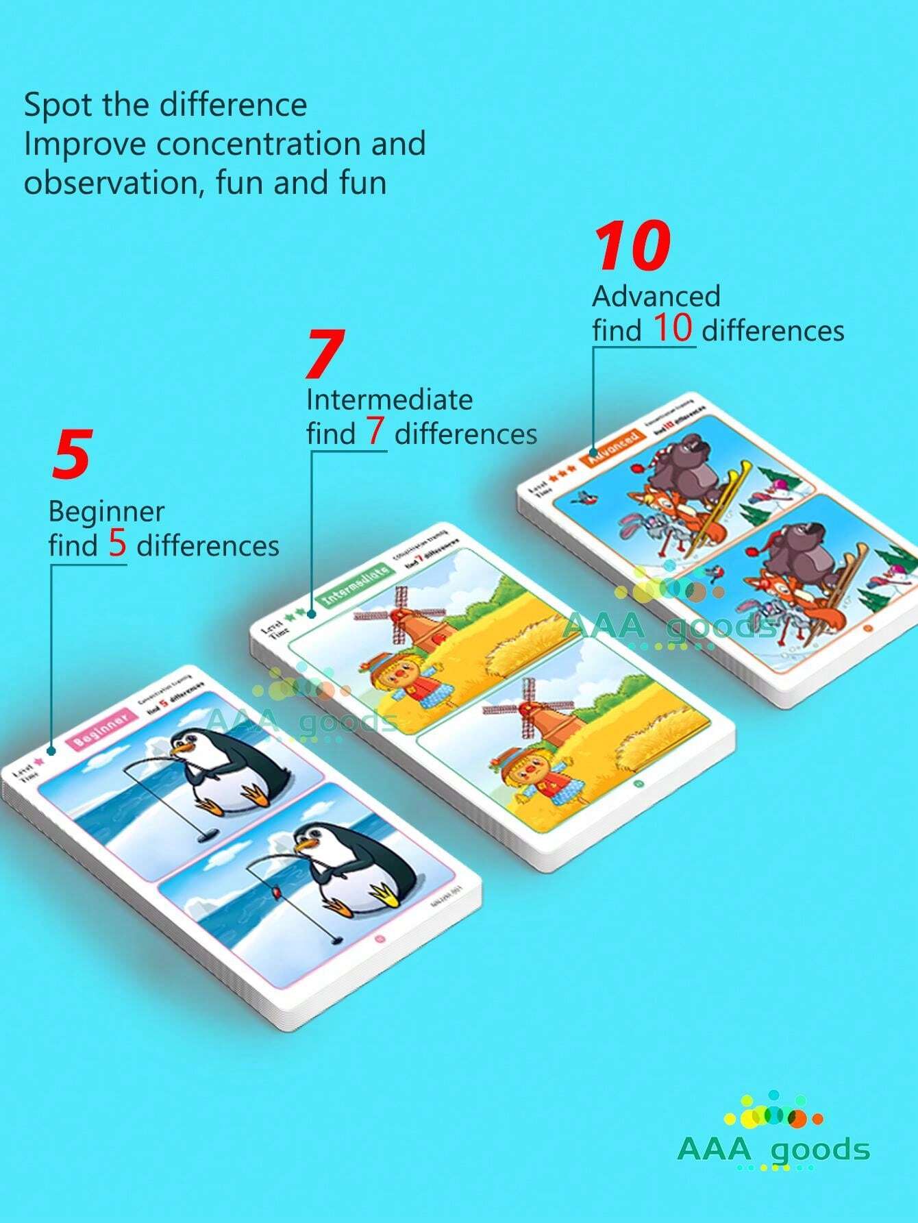 Spot The Difference, jeu de cartes ludique d'entraînement à la ...